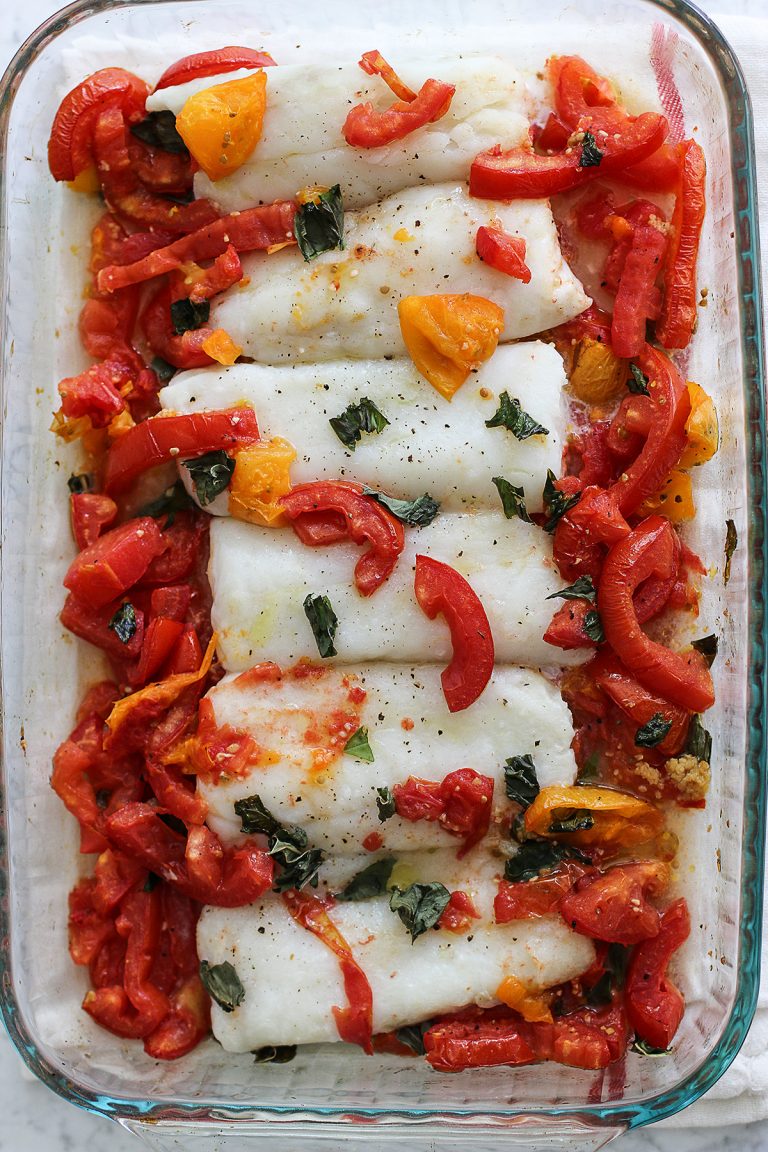 Tomato Basil Cod Fillets - Anna Vocino